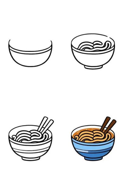 面条简笔画怎么画_面条简笔画图片大全-第1张图片-山城妙识