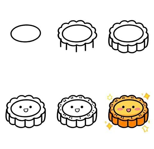 美术画月饼怎么画_月饼简笔画步骤-第1张图片-山城妙识 美术画月饼怎么画_月饼简笔画步骤-第1张图片-山城妙识