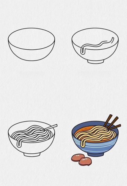 简笔画面条怎么画_儿童面食简笔画教程-第3张图片-山城妙识 简笔画面条怎么画_儿童面食简笔画教程-第3张图片-山城妙识