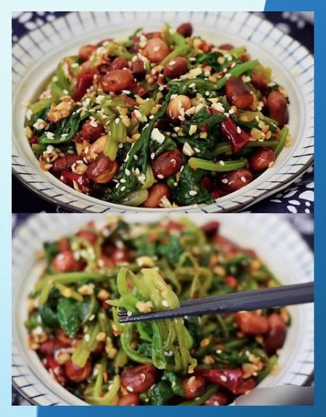 陈醋菠菜花生米怎么拌好吃_陈醋菠菜花生米做法窍门-第3张图片-山城妙识