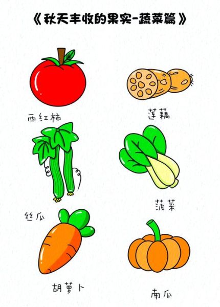 蔬菜简笔画大全带颜色_怎么画-第1张图片-山城妙识