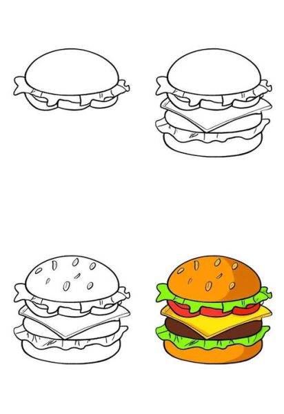 汉堡简笔画怎么画_汉堡简笔画图片大全-第3张图片-山城妙识 汉堡简笔画怎么画_汉堡简笔画图片大全-第3张图片-山城妙识