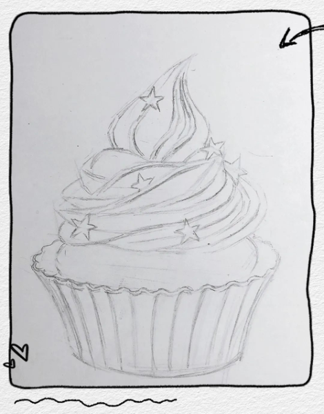 冰淇淋蛋糕简笔画怎么画_冰淇淋蛋糕简笔画步骤-第3张图片-山城妙识