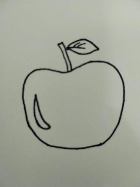 苹果简笔画怎么画_苹果简笔画步骤-第2张图片-山城妙识