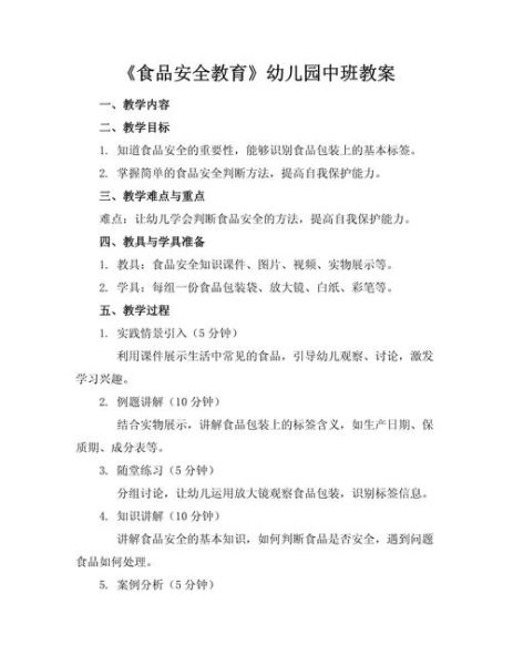 饮食安全教育教案怎么写_食品安全教育教案模板-第1张图片-山城妙识 饮食安全教育教案怎么写_食品安全教育教案模板-第1张图片-山城妙识
