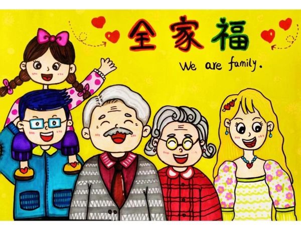 全家福简笔画五口之家怎么画_全家福简笔画五口之家教程-第2张图片-山城妙识