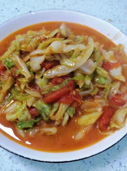 西红柿炒包菜怎么炒好吃_西红柿炒包菜的家常做法-第1张图片-山城妙识