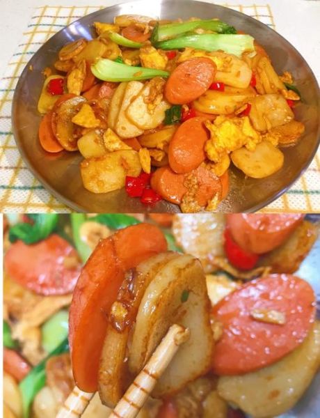 鸡蛋炒年糕怎么做_鸡蛋炒年糕简单又好吃-第1张图片-山城妙识