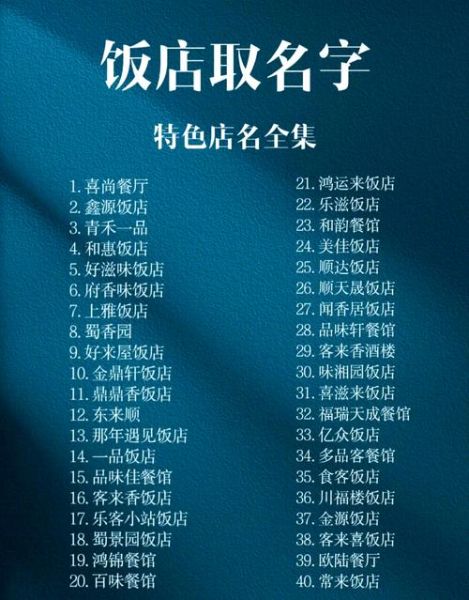 特色餐饮店名大全_如何取名更吸引人-第1张图片-山城妙识