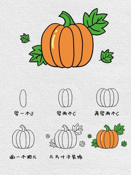 南瓜简笔画怎么画_南瓜简笔画图片大全-第1张图片-山城妙识