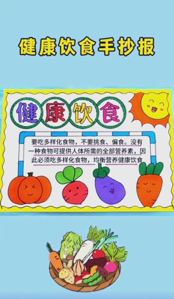 健康饮食手抄报简单又漂亮_怎么做-第1张图片-山城妙识