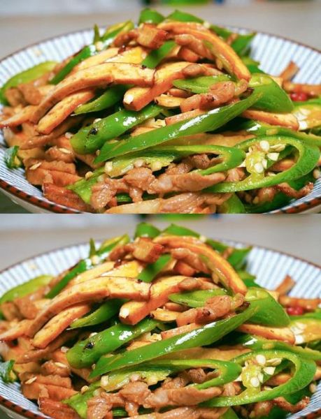 青椒香干炒肉怎么炒好吃_家常做法窍门-第1张图片-山城妙识