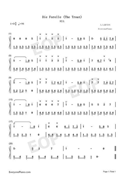 鳟鱼歌曲简谱_怎么弹-第3张图片-山城妙识 鳟鱼歌曲简谱_怎么弹-第3张图片-山城妙识