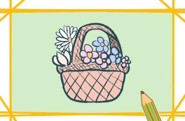 花篮简笔画怎么画_花篮简笔画步骤-第2张图片-山城妙识 花篮简笔画怎么画_花篮简笔画步骤-第2张图片-山城妙识