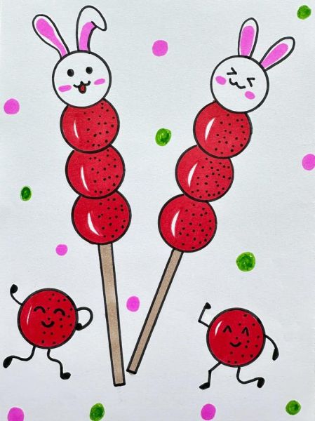 糖葫芦简笔画怎么画_糖葫芦图片大全大图-第2张图片-山城妙识