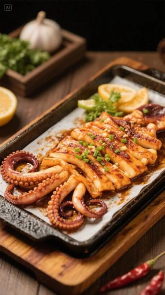 铁板鱿鱼怎么做_鱿鱼铁板烧的做法视频-第3张图片-山城妙识