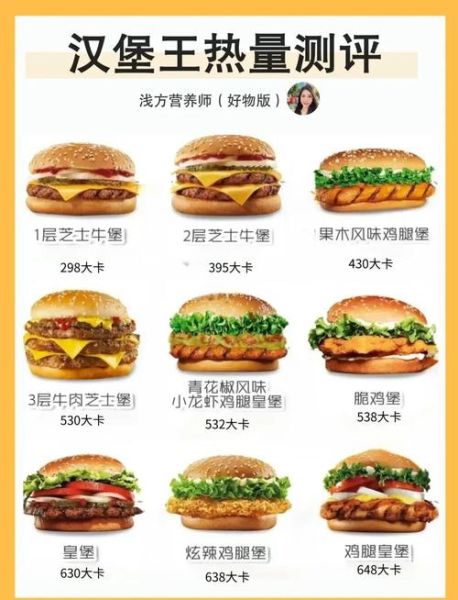 汉堡王热量表怎么看_汉堡王热量最低汉堡-第1张图片-山城妙识
