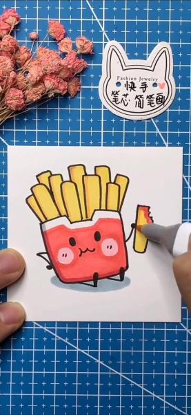 薯条怎么画_薯条简笔画步骤-第2张图片-山城妙识