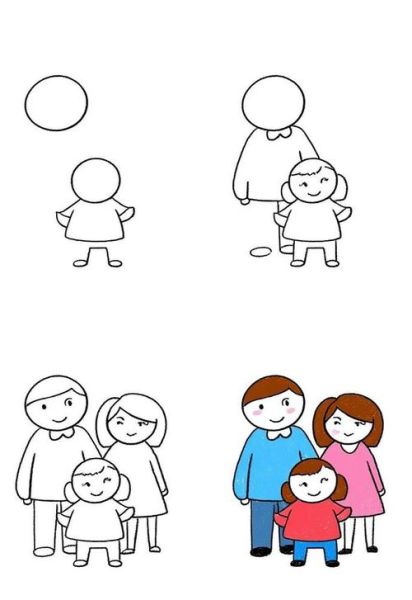 全家福简笔画6人怎么画_全家福简笔画6人步骤-第3张图片-山城妙识 全家福简笔画6人怎么画_全家福简笔画6人步骤-第3张图片-山城妙识