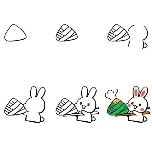 粽子怎么画_粽子简笔画教程-第3张图片-山城妙识 粽子怎么画_粽子简笔画教程-第3张图片-山城妙识