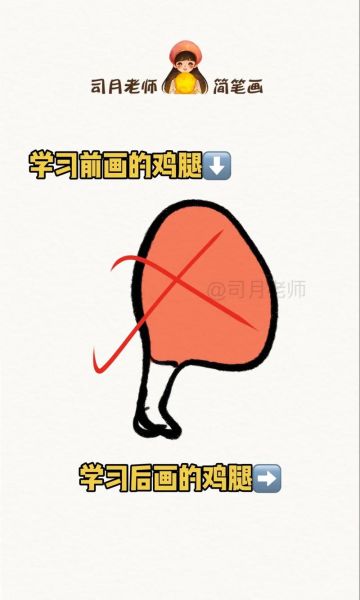鸡腿简笔画怎么画_鸡腿可爱画法步骤-第1张图片-山城妙识