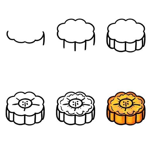 月饼卡通图片大全_可爱月饼简笔画怎么画-第1张图片-山城妙识