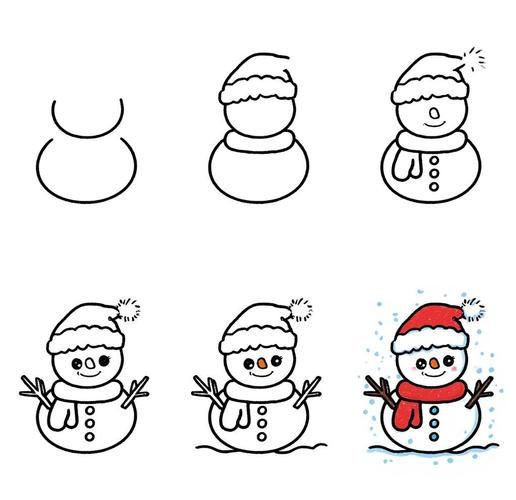 雪人简笔画图片大全_怎么画可爱雪人-第2张图片-山城妙识 雪人简笔画图片大全_怎么画可爱雪人-第2张图片-山城妙识