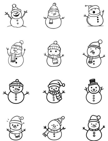 雪人简笔画图片大全_怎么画可爱雪人-第3张图片-山城妙识 雪人简笔画图片大全_怎么画可爱雪人-第3张图片-山城妙识