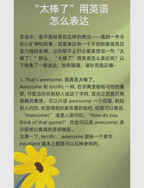 太棒了英文怎么说_太棒了英语表达有哪些-第1张图片-山城妙识 太棒了英文怎么说_太棒了英语表达有哪些-第1张图片-山城妙识