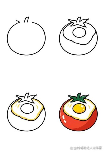 番茄炒蛋简笔画怎么画_番茄炒蛋简笔画步骤-第3张图片-山城妙识 番茄炒蛋简笔画怎么画_番茄炒蛋简笔画步骤-第3张图片-山城妙识