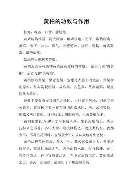 黄柏的功效与作用有哪些_黄柏主治什么病-第2张图片-山城妙识