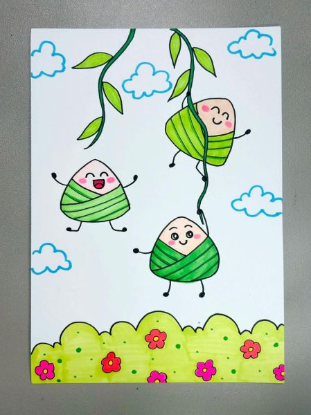 端午节简笔画怎么画_端午节儿童画教程-第2张图片-山城妙识