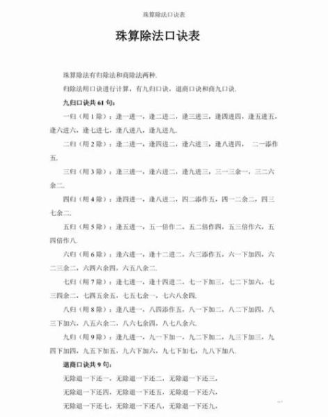 算盘口诀怎么背_算盘口诀表完整版-第2张图片-山城妙识 算盘口诀怎么背_算盘口诀表完整版-第2张图片-山城妙识