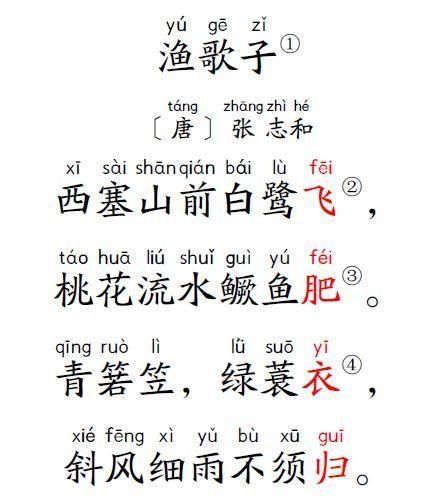 渔歌子拼音版怎么读_渔歌子拼音版全文注音-第3张图片-山城妙识