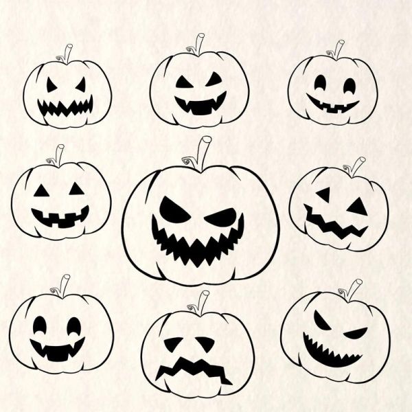 南瓜灯简笔画教程_怎么画简单又好看-第1张图片-山城妙识