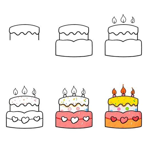 圣诞蛋糕简笔画怎么画_圣诞蛋糕简笔画步骤-第2张图片-山城妙识