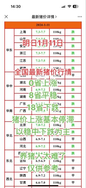 今日猪价多少钱一斤_全国猪肉价格行情表-第1张图片-山城妙识
