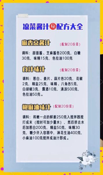 四川凉拌菜调料配方怎么做_正宗川味凉拌汁比例-第1张图片-山城妙识