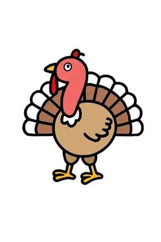 圣诞火鸡简笔画怎么画_圣诞火鸡简笔画步骤-第3张图片-山城妙识