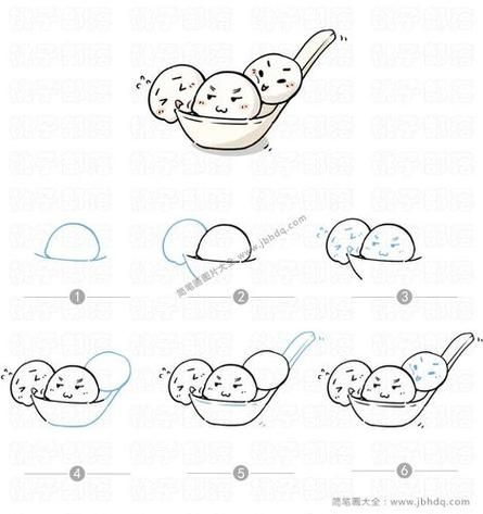 元宵简笔画怎么画_元宵简笔画步骤图解-第2张图片-山城妙识