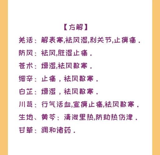 羌活胜湿汤方歌记忆口诀_功效与主治是什么-第3张图片-山城妙识