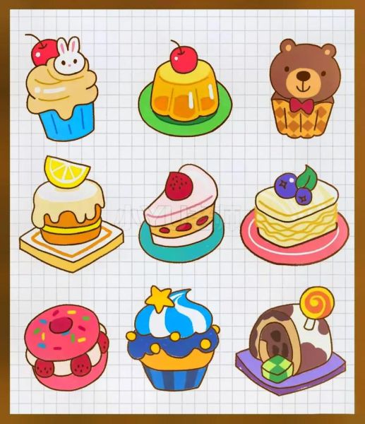 甜点简笔画怎么画_甜点简笔画图片大全-第3张图片-山城妙识