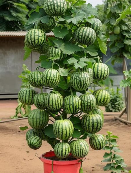 西瓜树图片_是真实植物还是AI合成-第1张图片-山城妙识