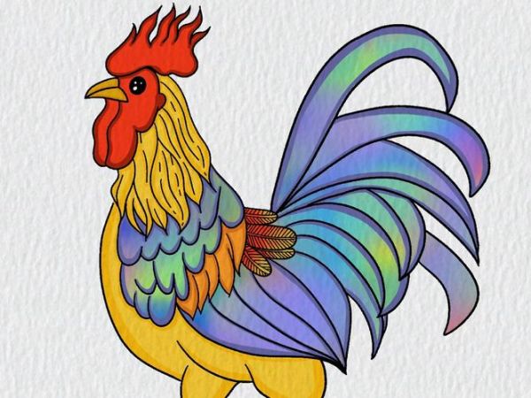 公鸡图片怎么画_公鸡图片简笔画教程-第3张图片-山城妙识