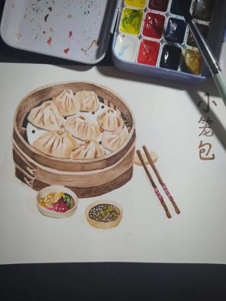 小笼包简笔画怎么画_小笼包简笔画步骤图-第2张图片-山城妙识