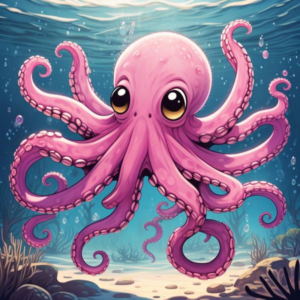 章鱼简笔画怎么画_章鱼简笔画图片带颜色教程-第2张图片-山城妙识