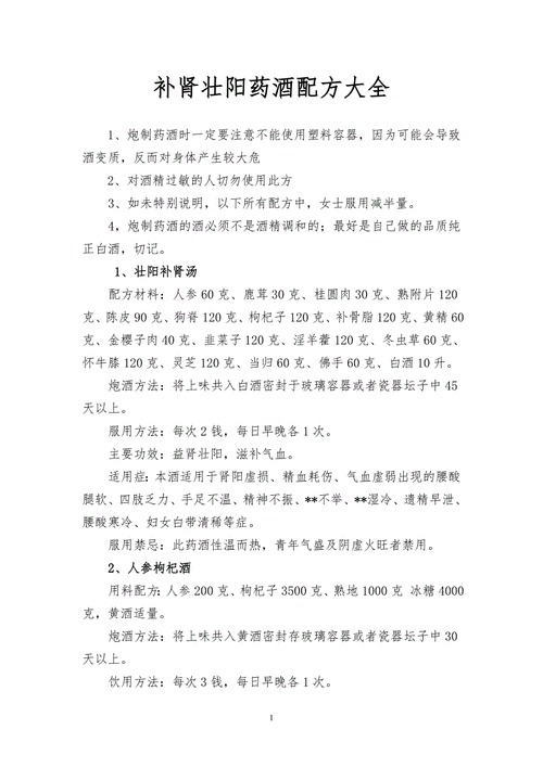 药酒配方大全_如何泡制药酒-第2张图片-山城妙识