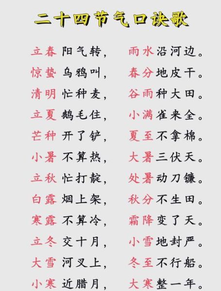 二十四节气顺口溜_如何记忆节气顺序-第1张图片-山城妙识
