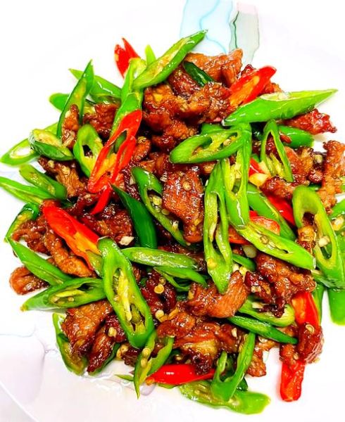 肉炒辣椒怎么炒才好吃_家常肉炒辣椒做法-第1张图片-山城妙识