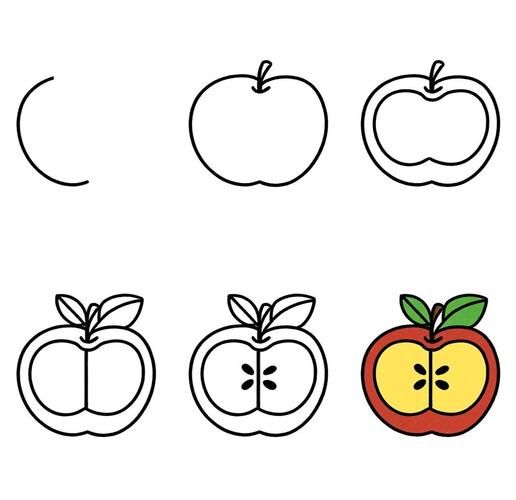 苹果简笔画怎么画_苹果简笔画步骤图-第3张图片-山城妙识 苹果简笔画怎么画_苹果简笔画步骤图-第3张图片-山城妙识